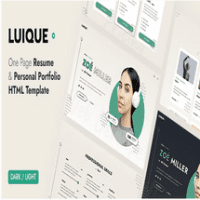 قالب HTML نمونه کار شخصی Luique