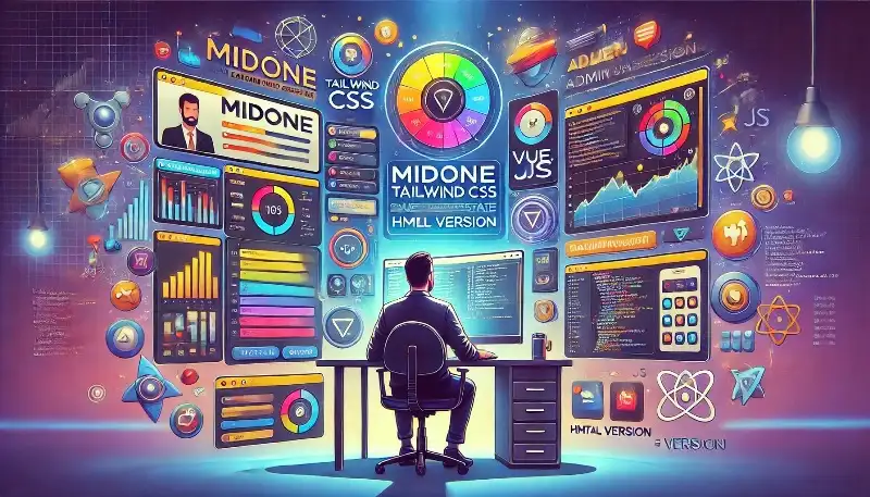 Midone داشبورد مدیریتی Vue.js 3 با Tailwind CSS + نسخه HTML