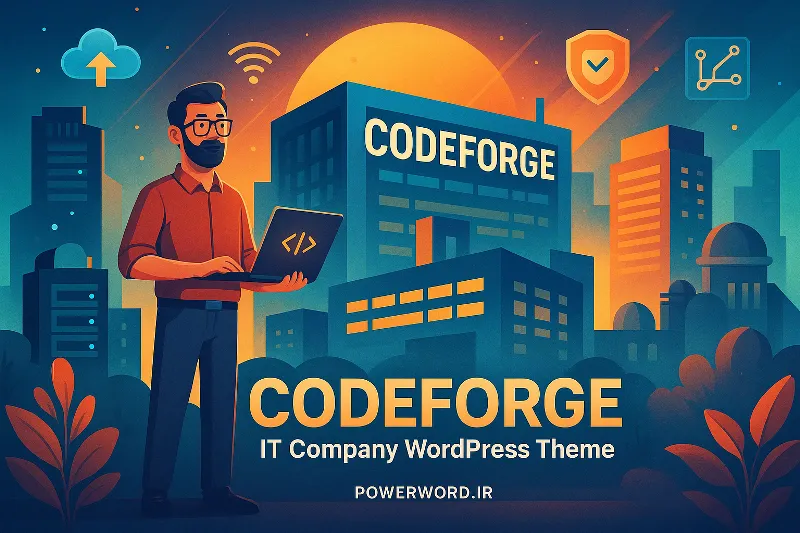 CodeForge قالب وردپرس شرکتی برای شرکت‌های فناوری اطلاعات و تیم‌های ...